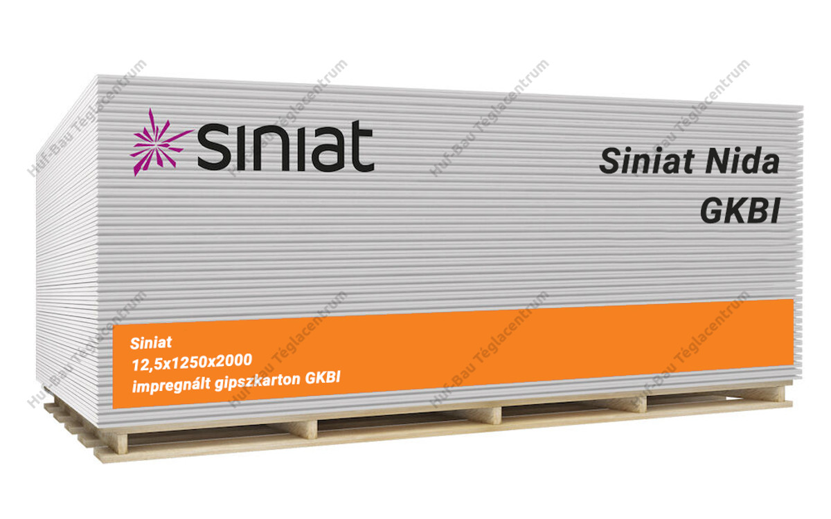 SINIAT impregnált gipszkarton - 12.5 x 1250 x 2000 mm GKBI