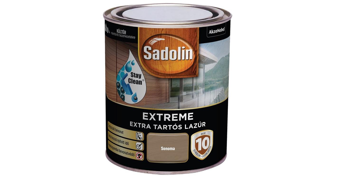 AKZO Sadolin Extreme selyemfényű lazúr, sonoma színben - 0.7 L