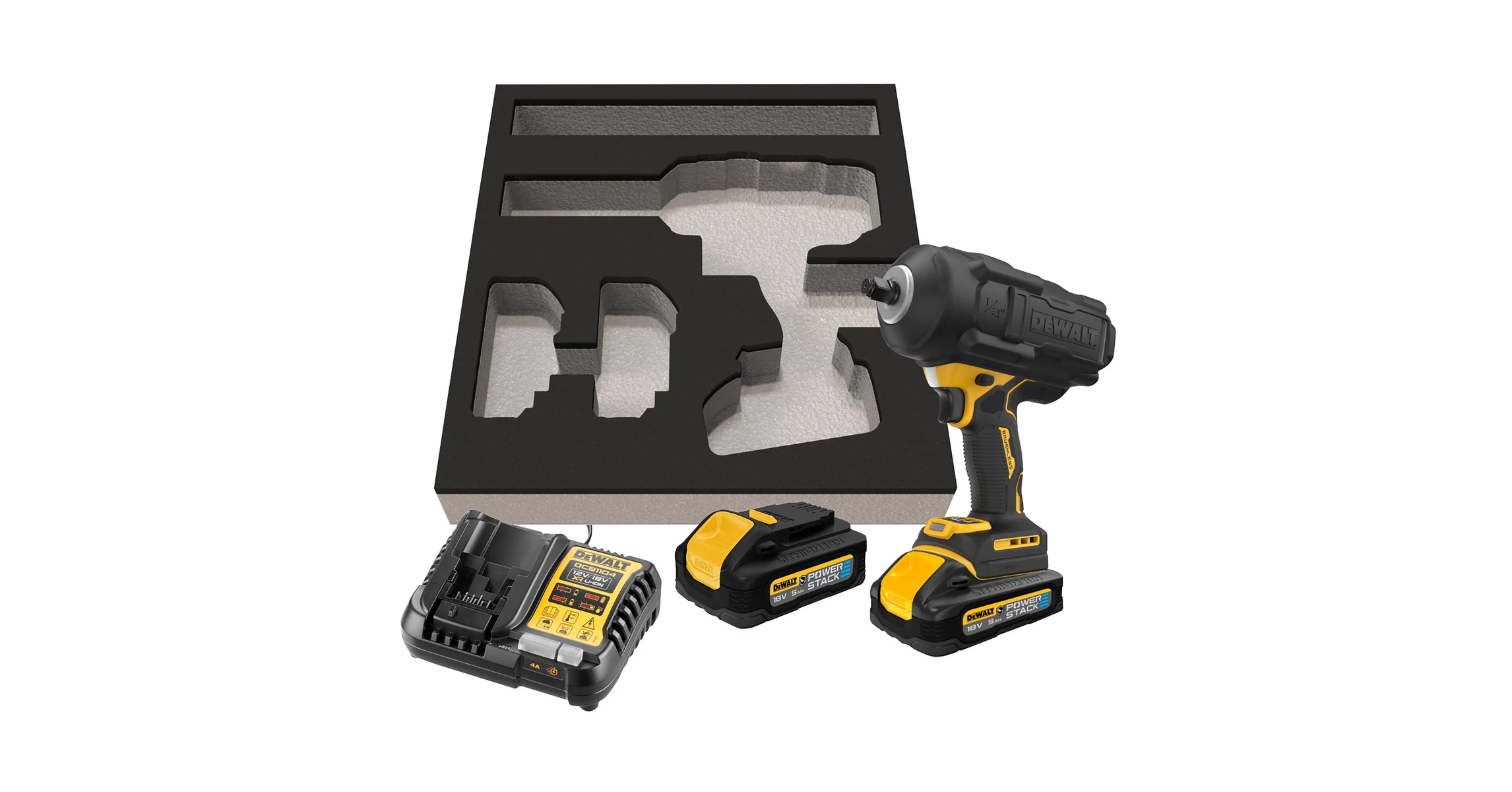 DeWalt DCF961H2G-QW 1/2-os ütvecsavarozó 2 db 5 Ah-s POWERSTACK akkuval ...