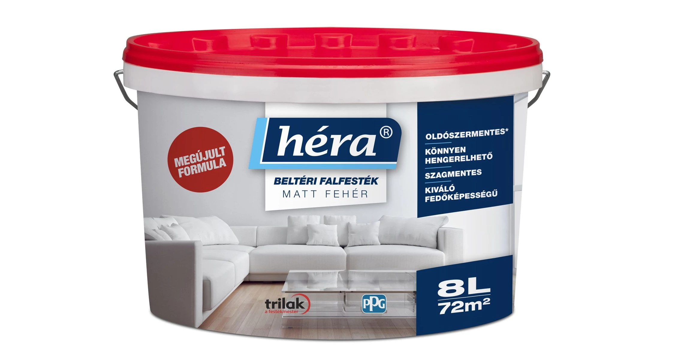TRILAK Héra beltéri falfesték piros tetős 8l (418612)