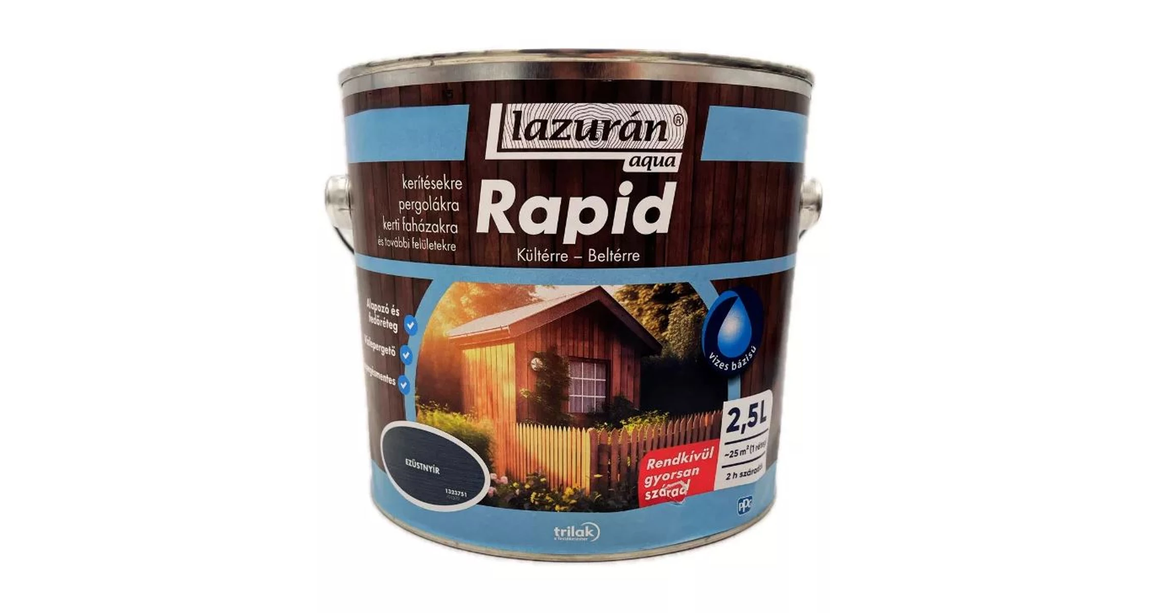 TRILAK Lazurán Aqua Rapid ezüstnyír 2,5l